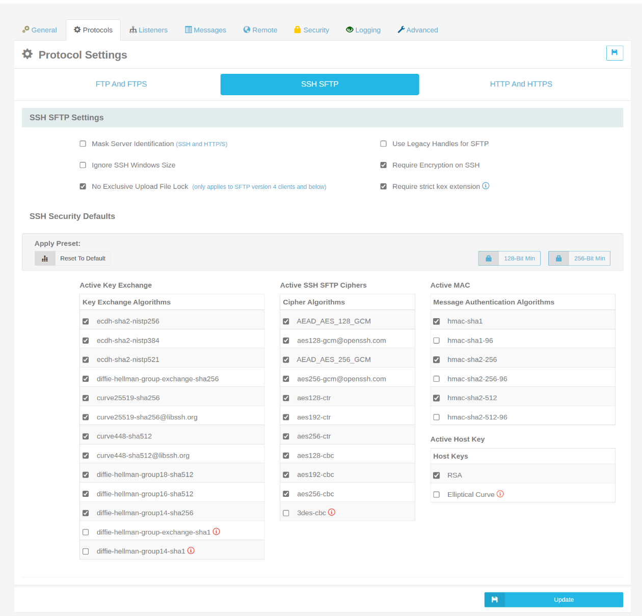 Protocol Settings – Cerberus Support