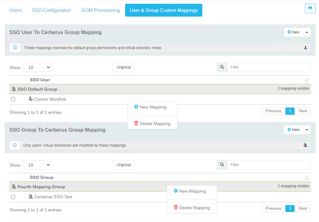 SSO Mappings – Cerberus Support