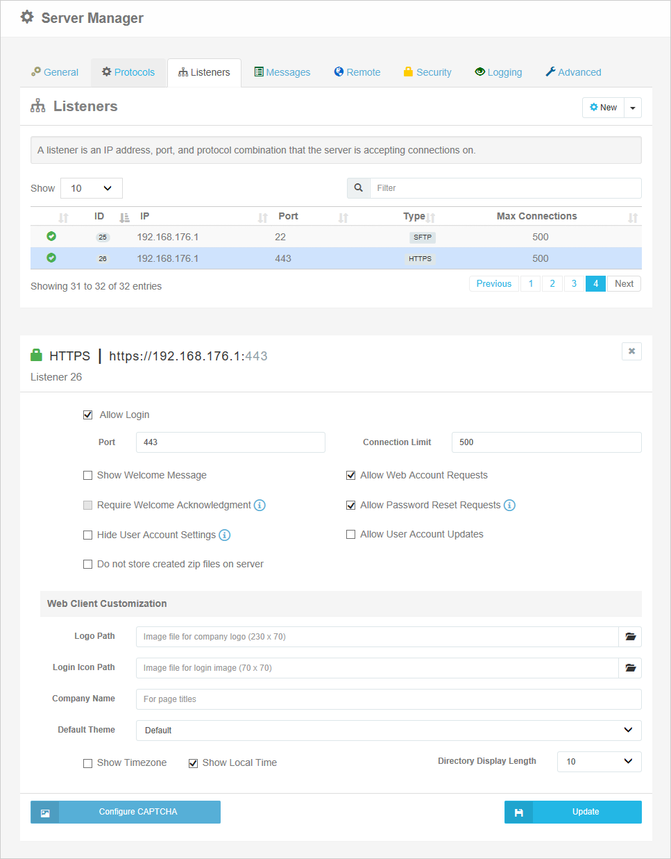 Listener Settings – Cerberus Support